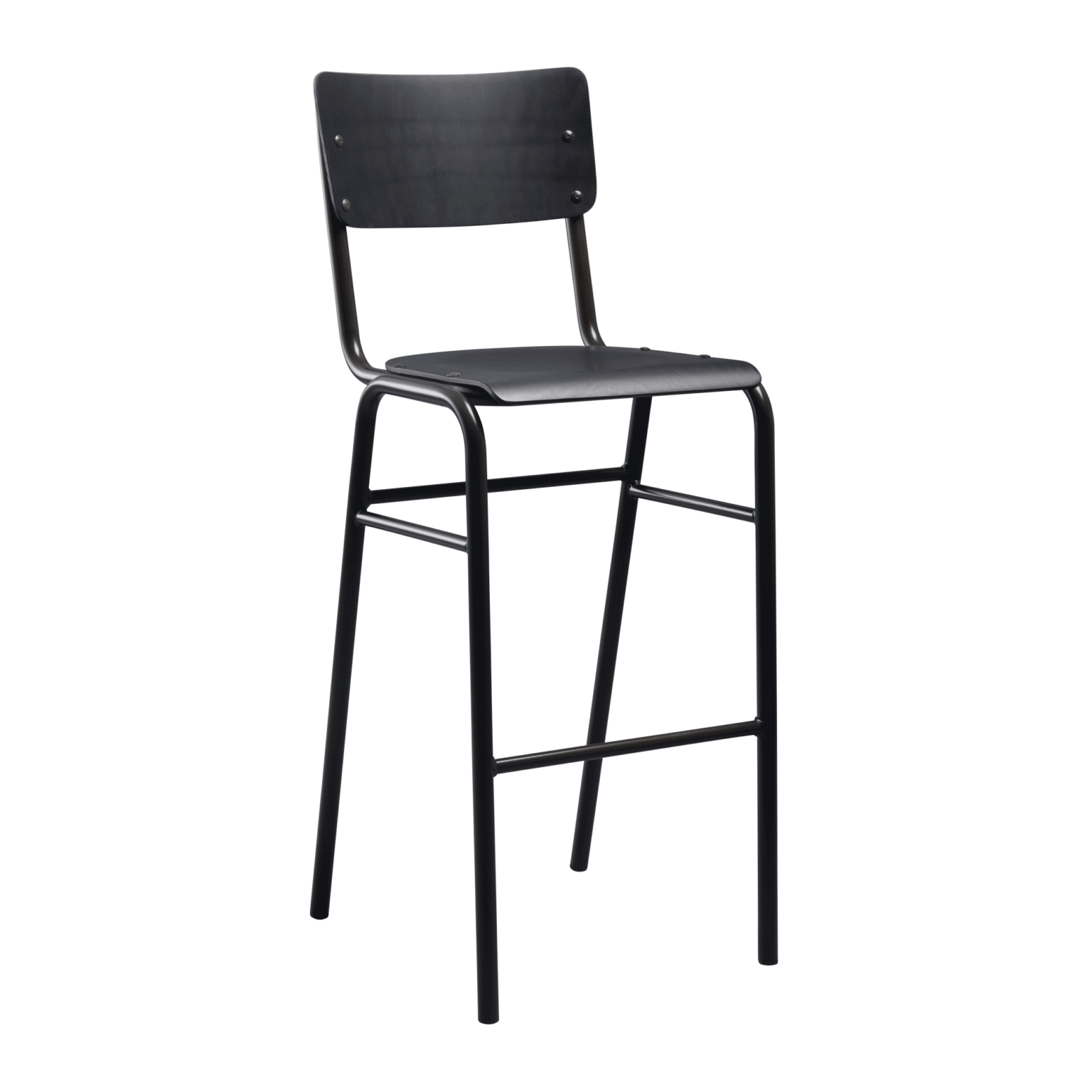 Tavo Stacking Bar Stool - Wooden Seat & Back - Zap Trading