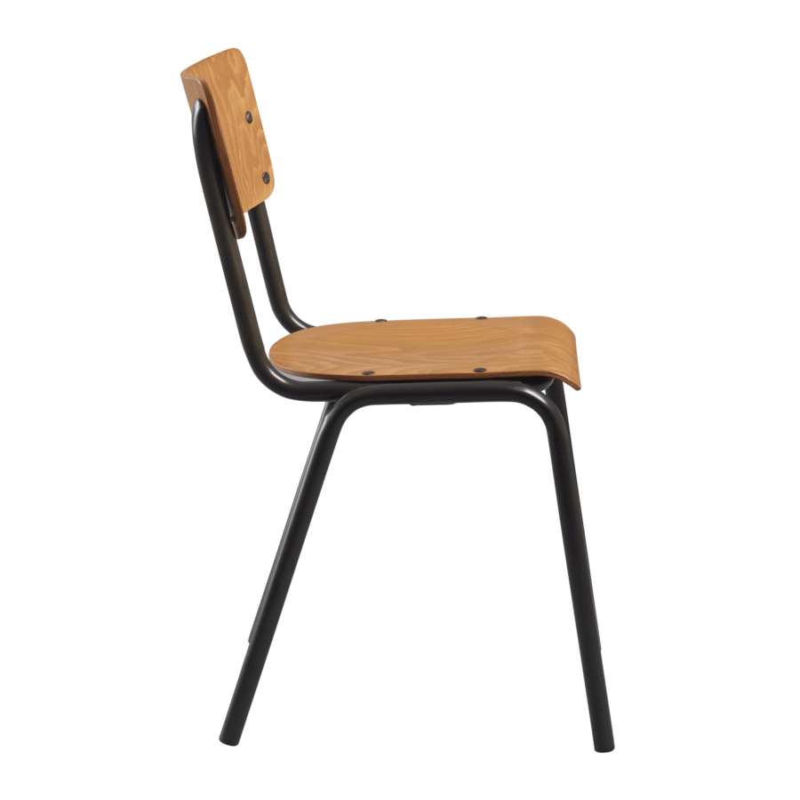 Tavo Stacking Side Chair - Wooden Seat & Back - Zap Trading